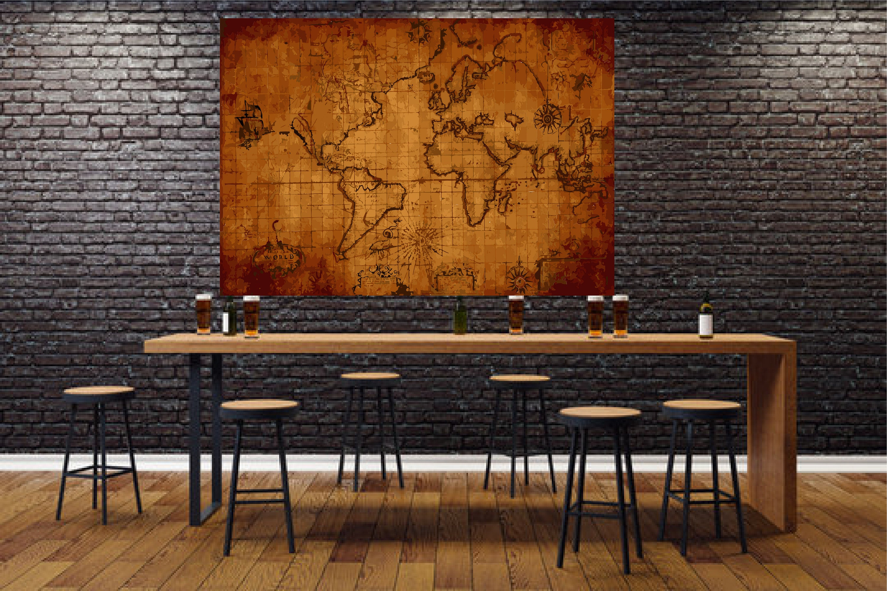 ANCIENT WORLD MAP Digital Download Printable Wall Art Handmade Home ...