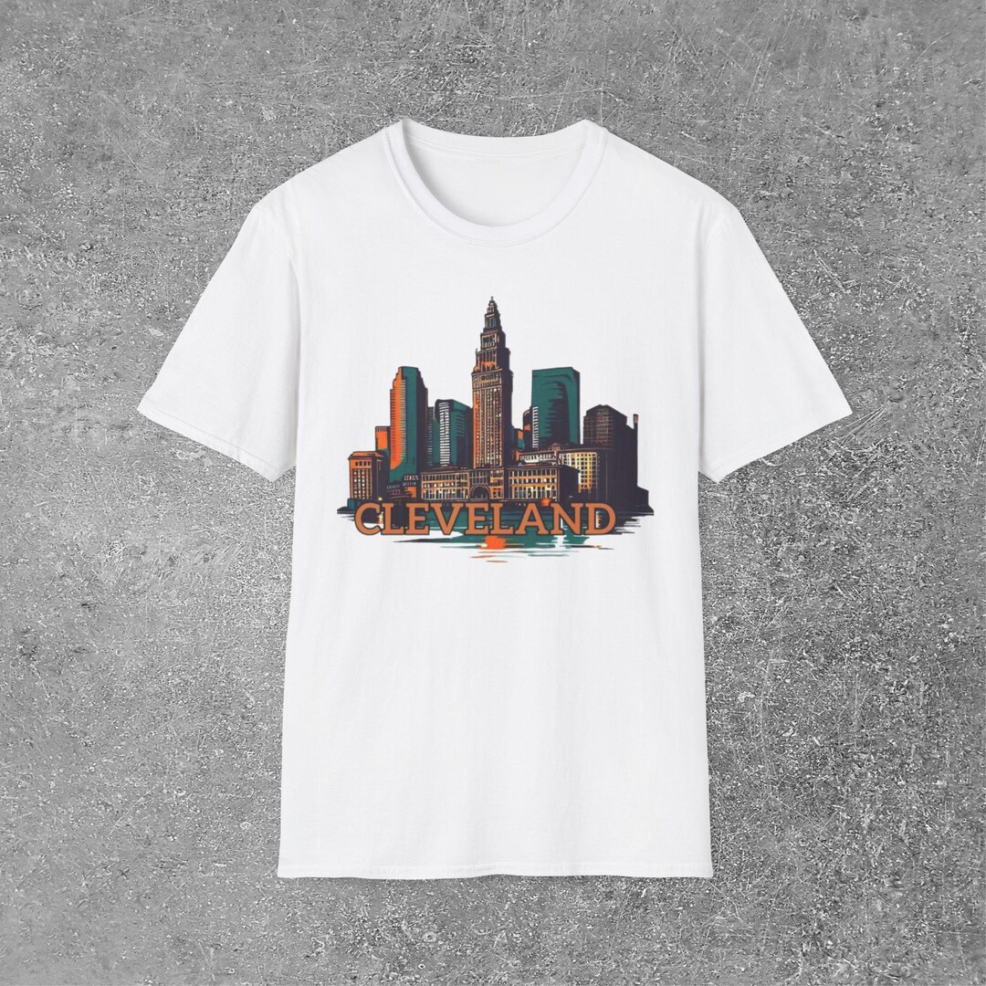 Cleveland Skyline T-shirt - Vintage Cityscape Tee - Ohio Pride Shirt ...