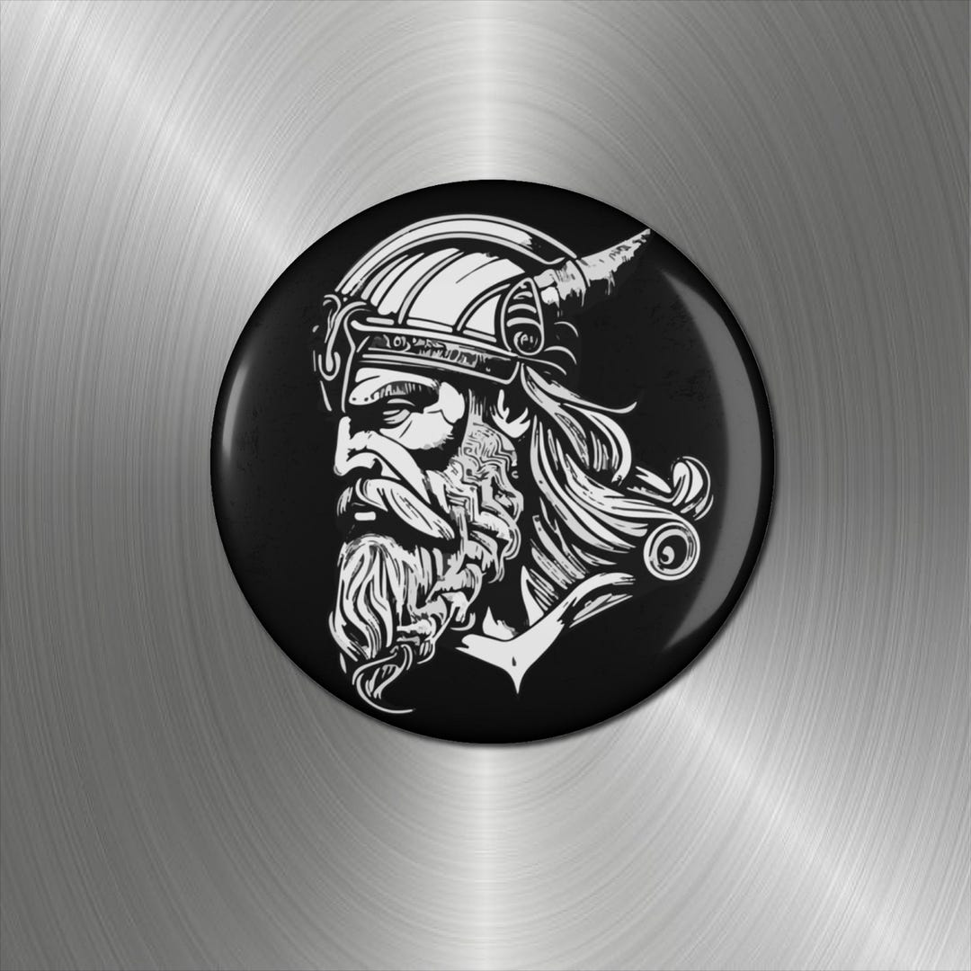 Viking Warrior Button Magnet - Norse Mythology Decor - Office Gift ...