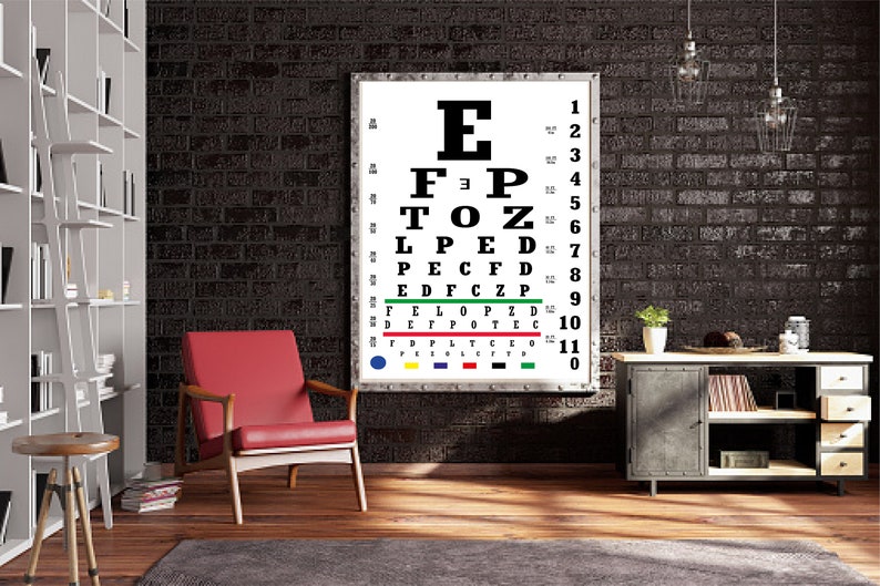 EYE HEALTH CHART Poster, Optical Medical Test, Nursery Poster, Eye ...