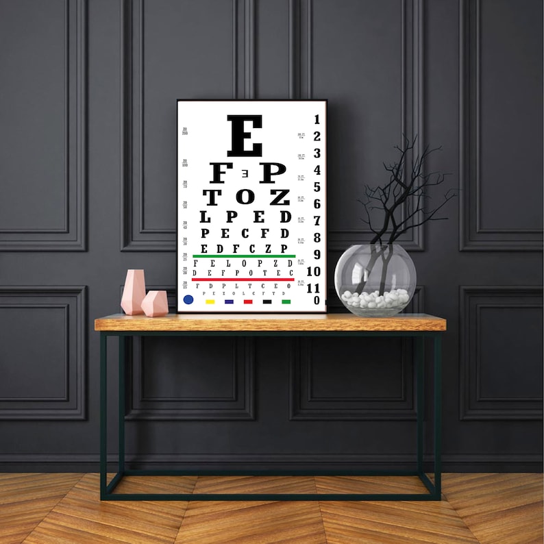 EYE HEALTH CHART Poster, Optical Medical Test, Nursery Poster, Eye ...
