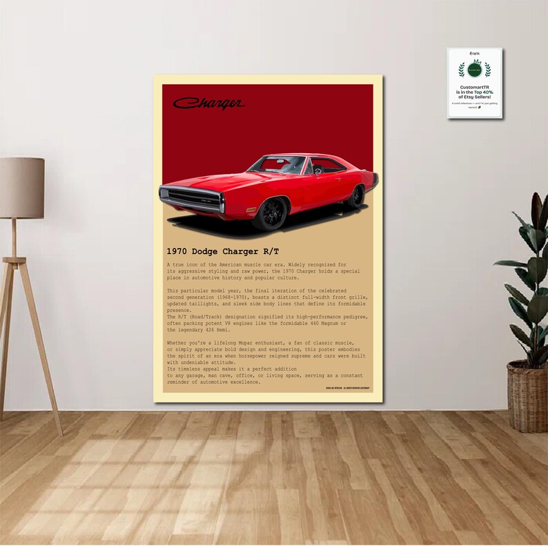 1970 Dodge Charger R/T Digital Art - Classic Muscle Car Print, Iconic ...