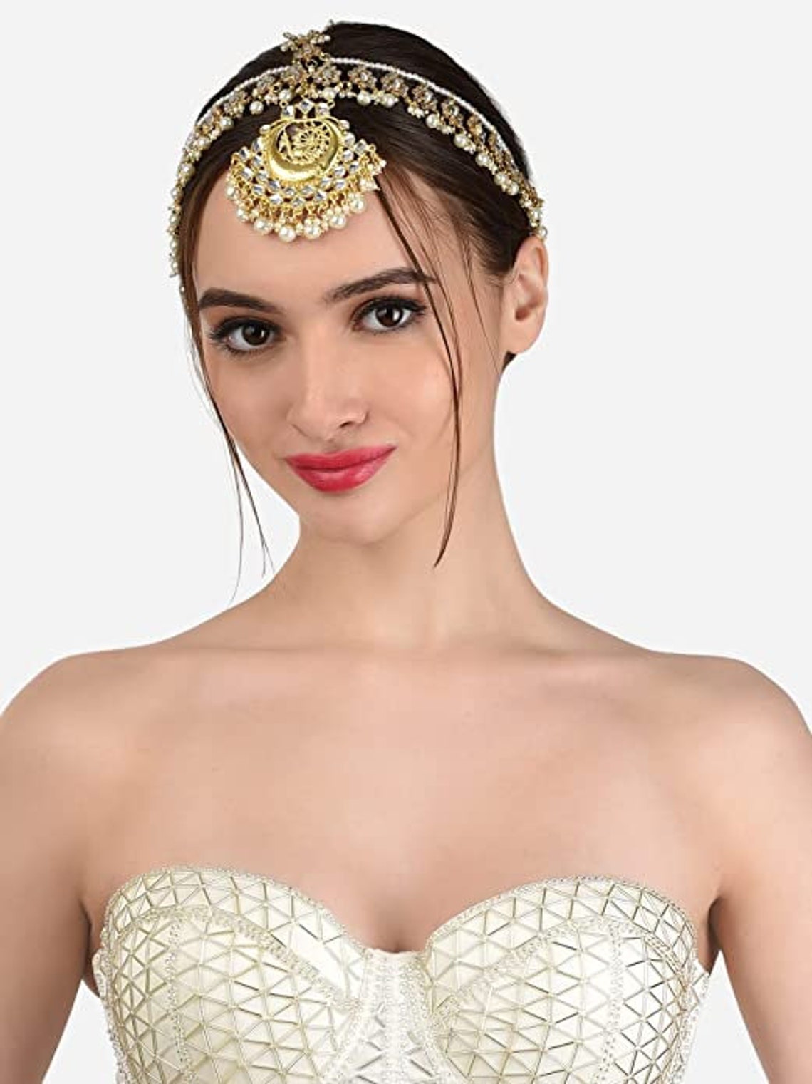 Traditional Sheesh Patti Indian Style Kundan Matha Patti / - Etsy