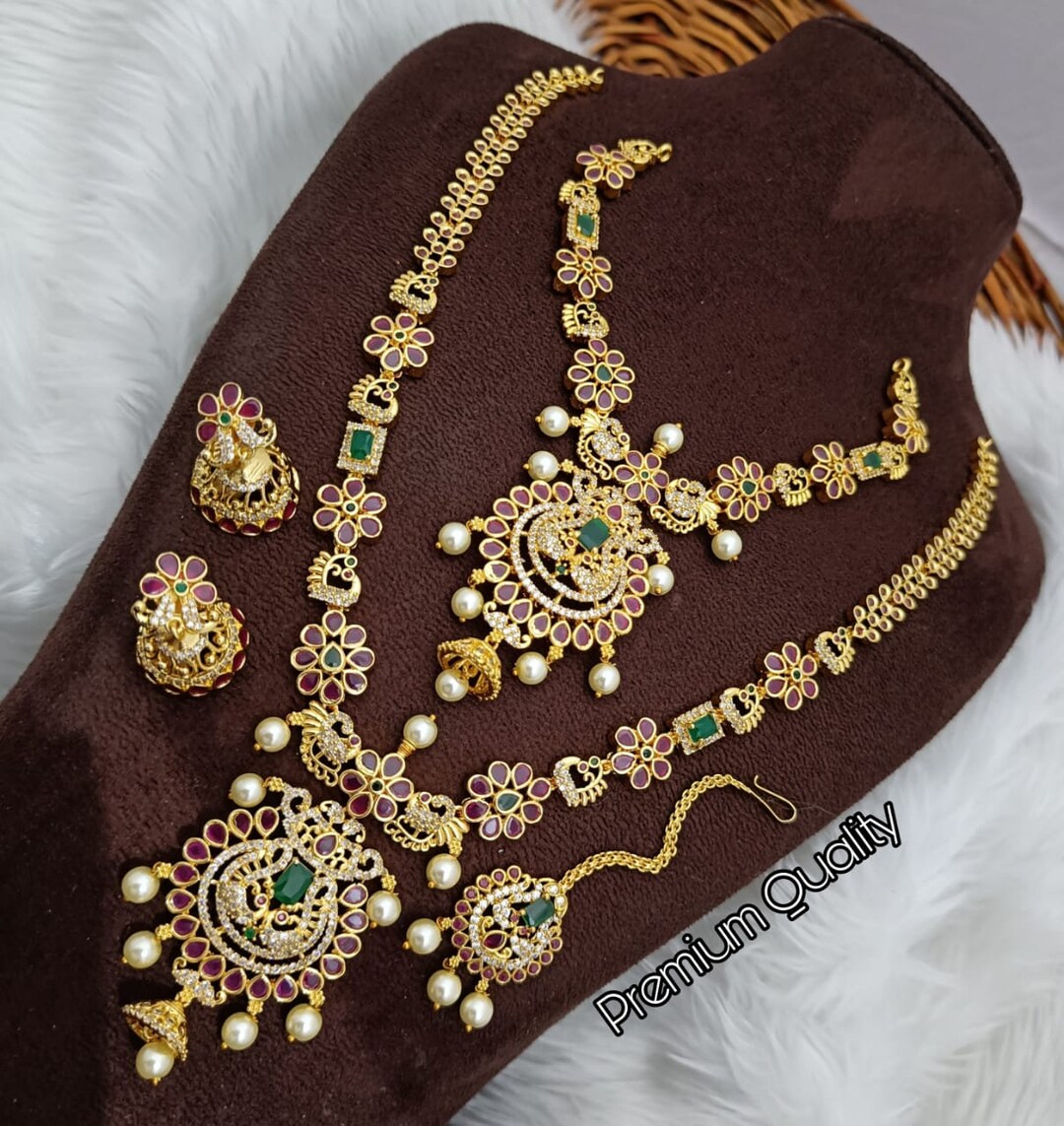 Combo of 2 Temple Jewelry Full Set Bridal Jewelry, Traditional Jewelry ...