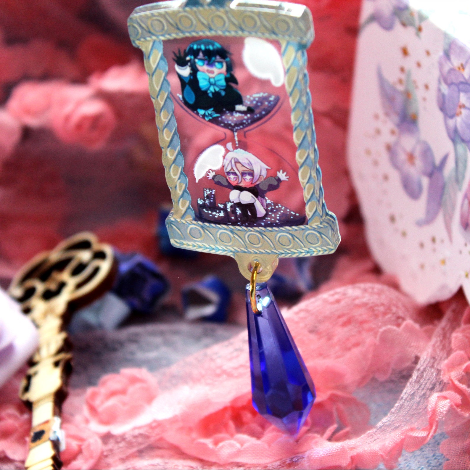 Vnc Vanitas and Noé Hourglass Keychain With Pendant - Etsy