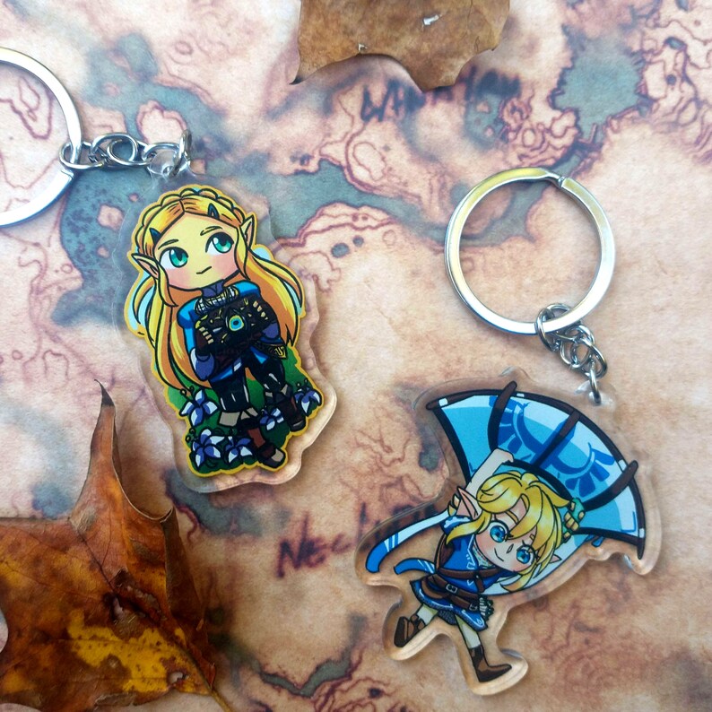 Zelda and Link BOTW and TOTK Doublesided Keychains - Etsy