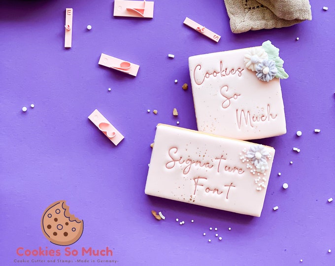 Signature Font Set, Alphabet Cookie Stamp, Cookie Decorating, Baking ...