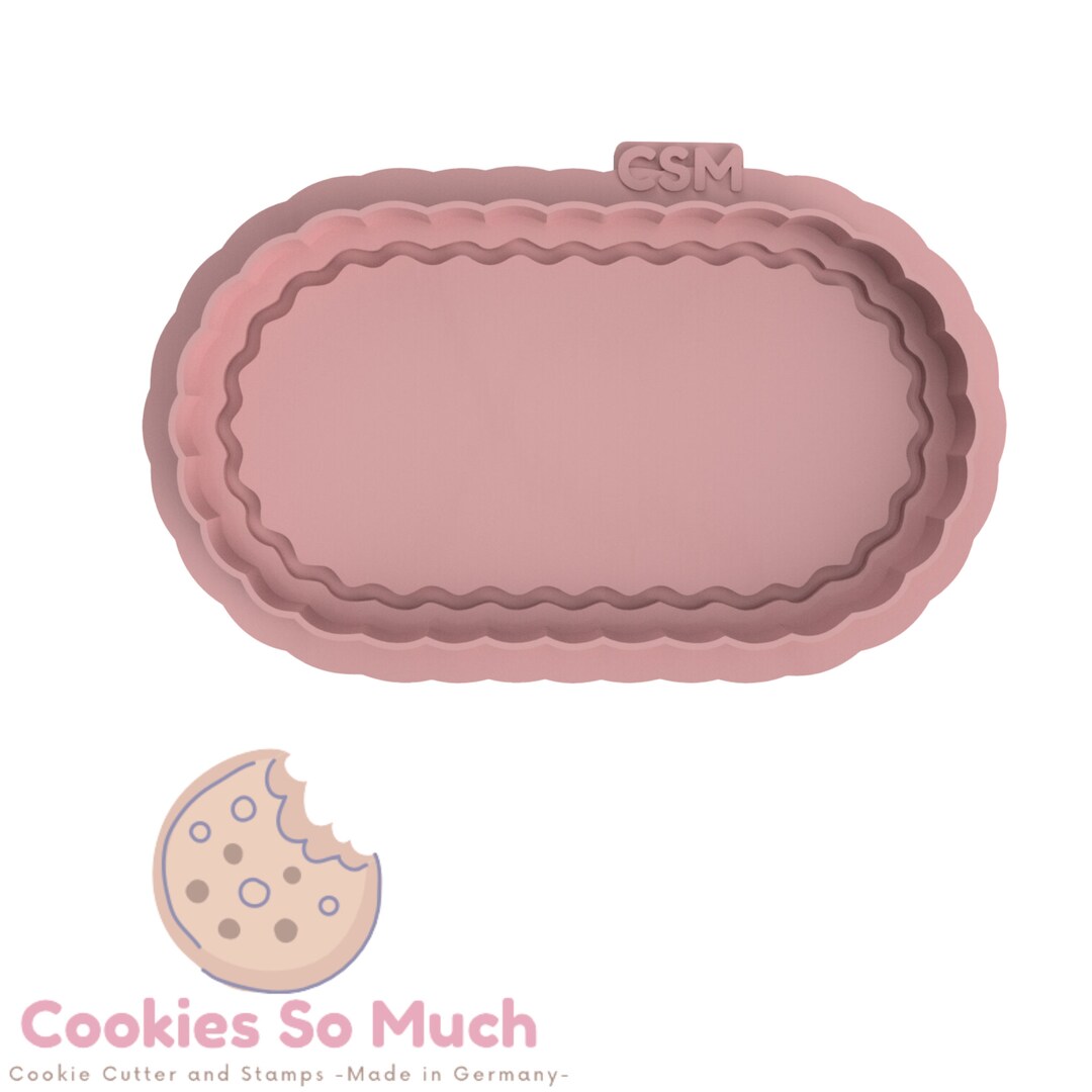 Wavy Oval Cookie Debosser Cookie Cutter, Wavy Oval Cookie Cutter - Etsy