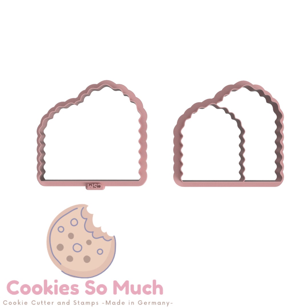 Double Wavy Arch Cookie Cutter, Wavy Arch Cookie Cutter, Arch Cookie ...