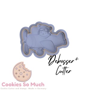 Airplane Teddy Bear Cookie Stamp Debosser Cutter, Airplane Birthday ...
