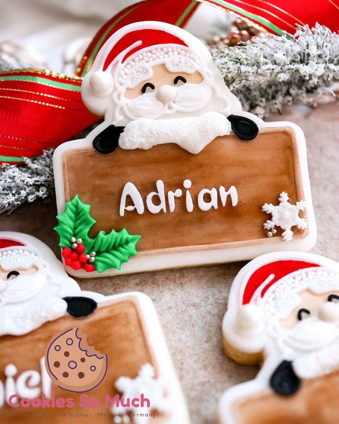 Santa Board Cookie Stamp, Santa Board Cookie Debosser - Etsy