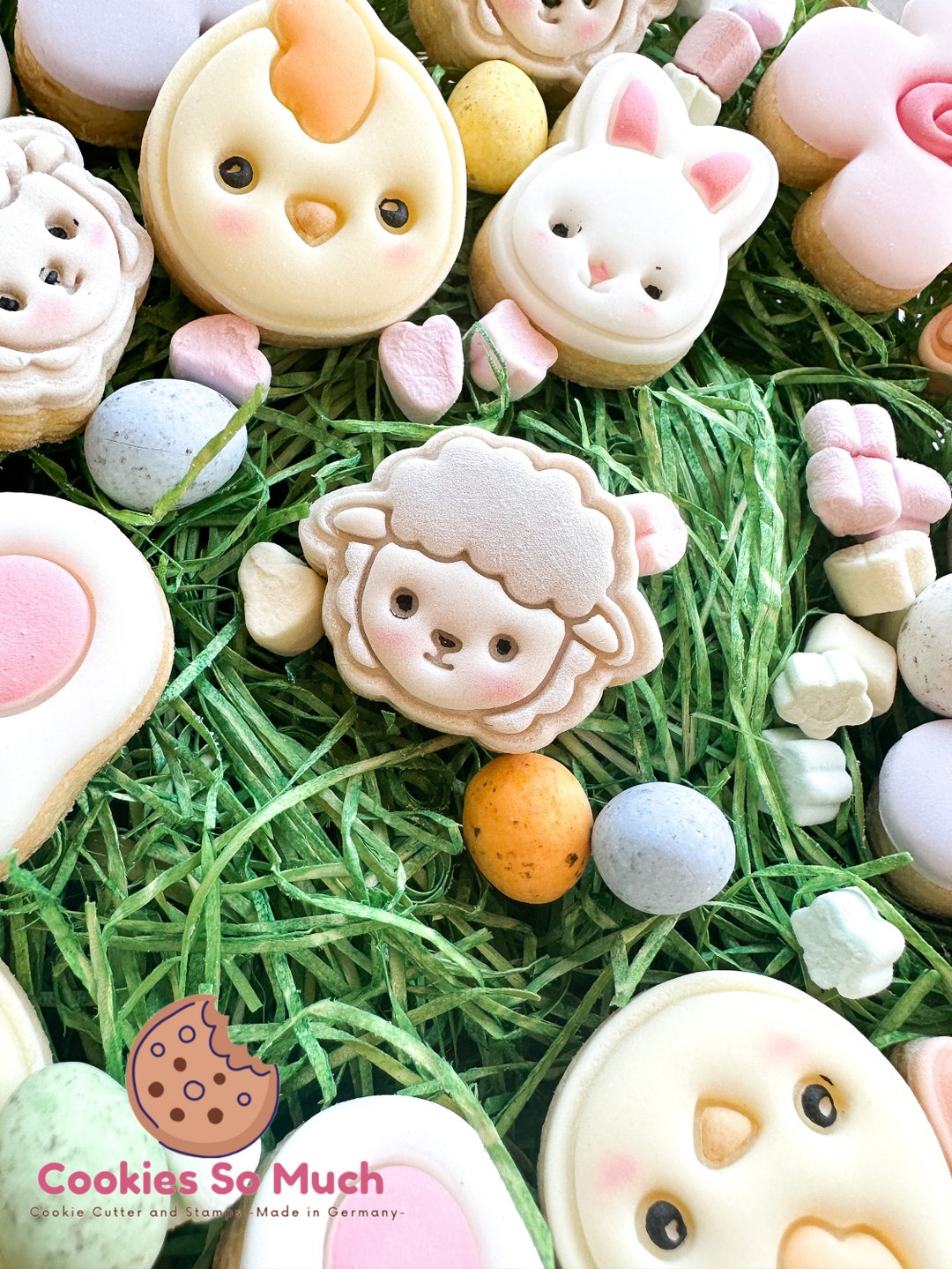 Sheep Cookie Stamp + Cookie Cutter, Sheep Cookie Debosser + Cookie ...