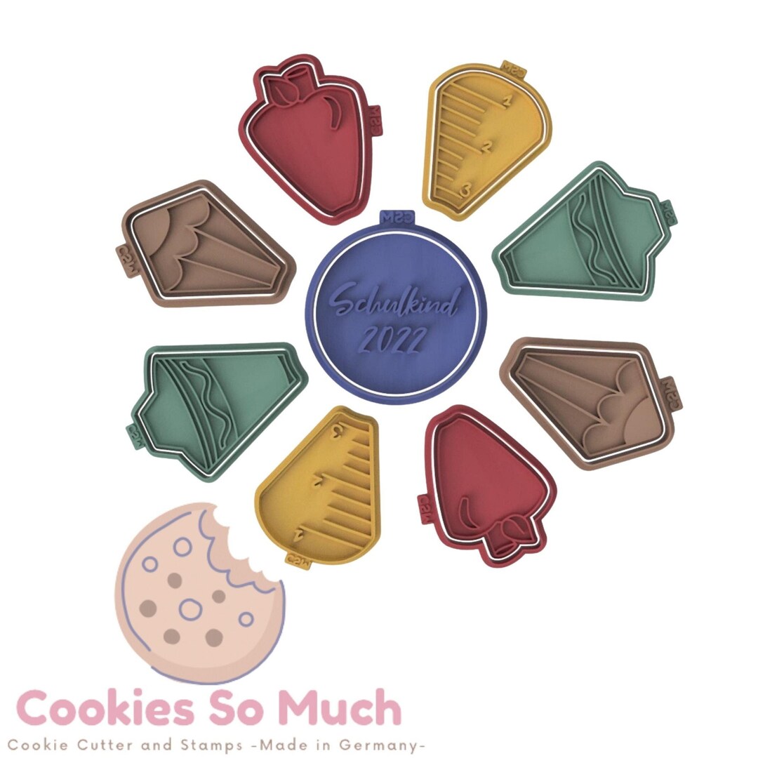 Biscuit Stamp School School Platter Set, Fondant Stamp, Cookie Cutters ...