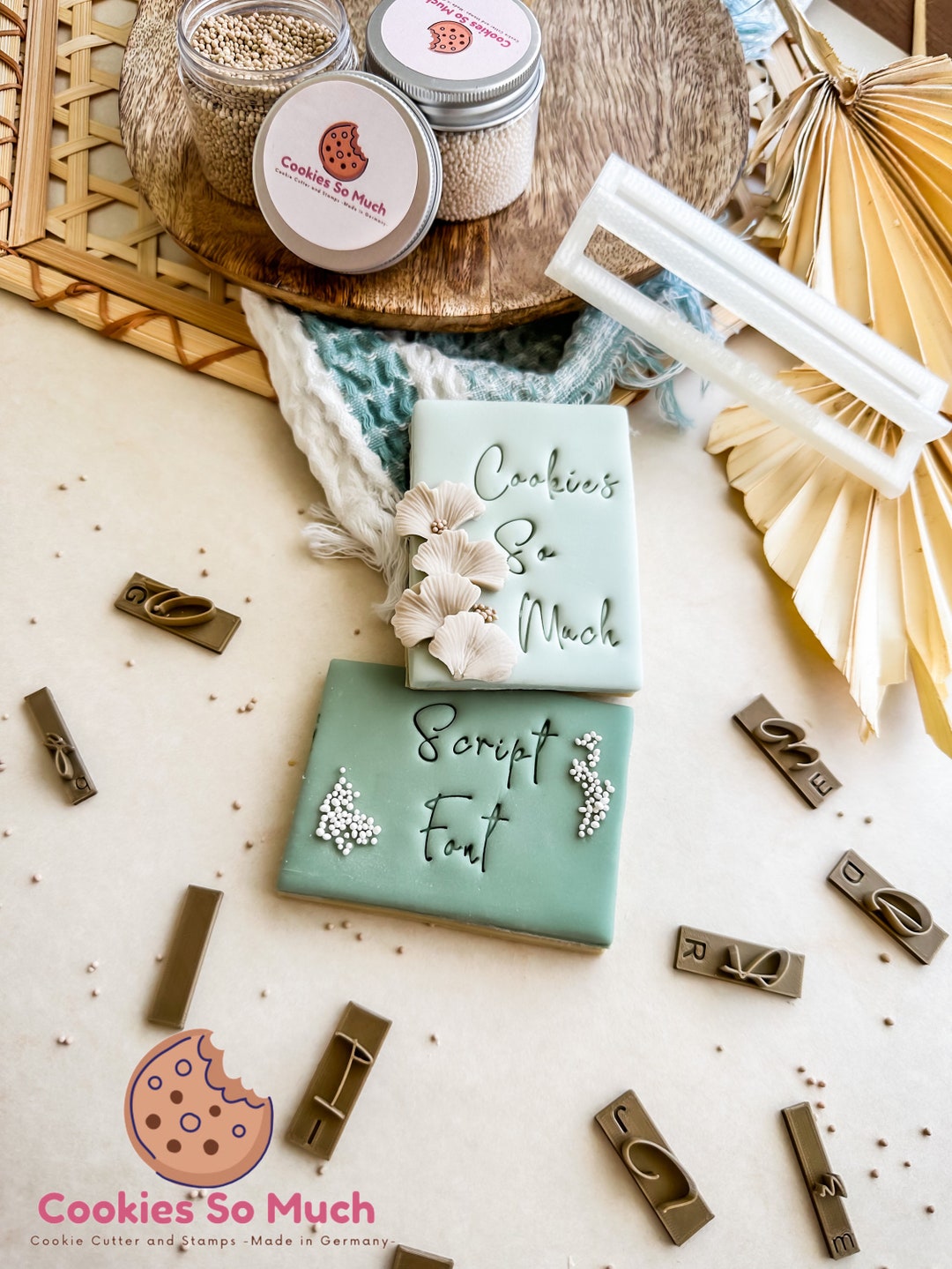 Script Font Set, Alphabet Cookie Stamp, Cookie Decorating, Baking ...