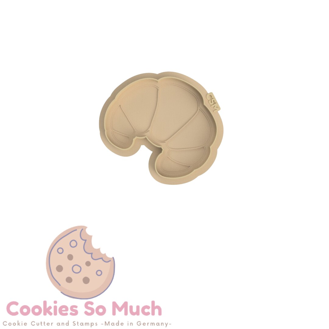 Croissant Cookie Stamp Cookie Cutter, Croissant Cookie Debosser Cookie ...