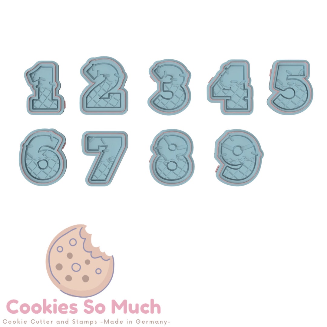 Ice Cream Numbers Cookie Debosser Cookie Cutter - Etsy