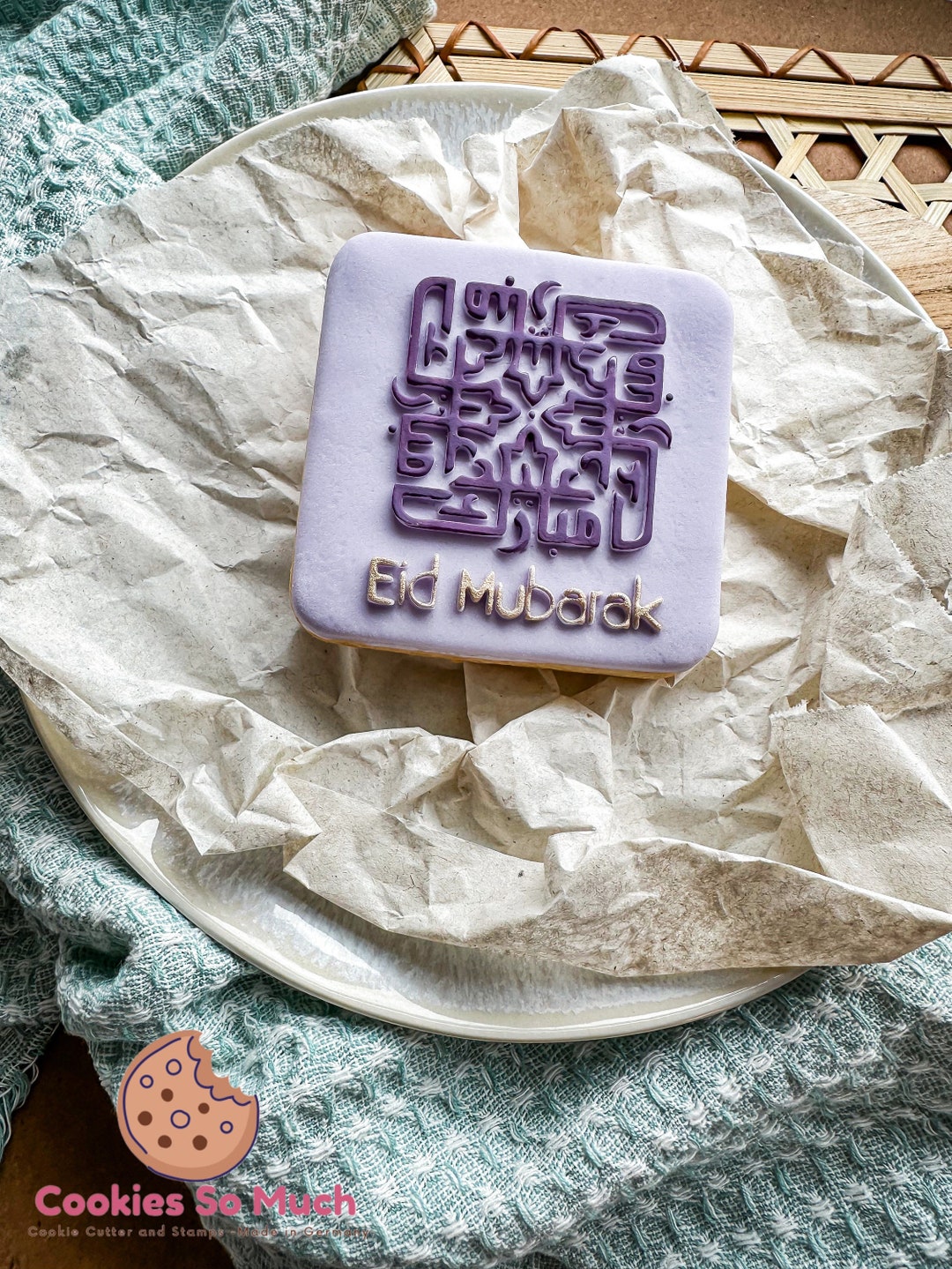 Eid Mubarak Cookie Stamp + Cookie Cutter, Eid Mubarak Cookie Debosser + Cookie Cutter - Etsy
