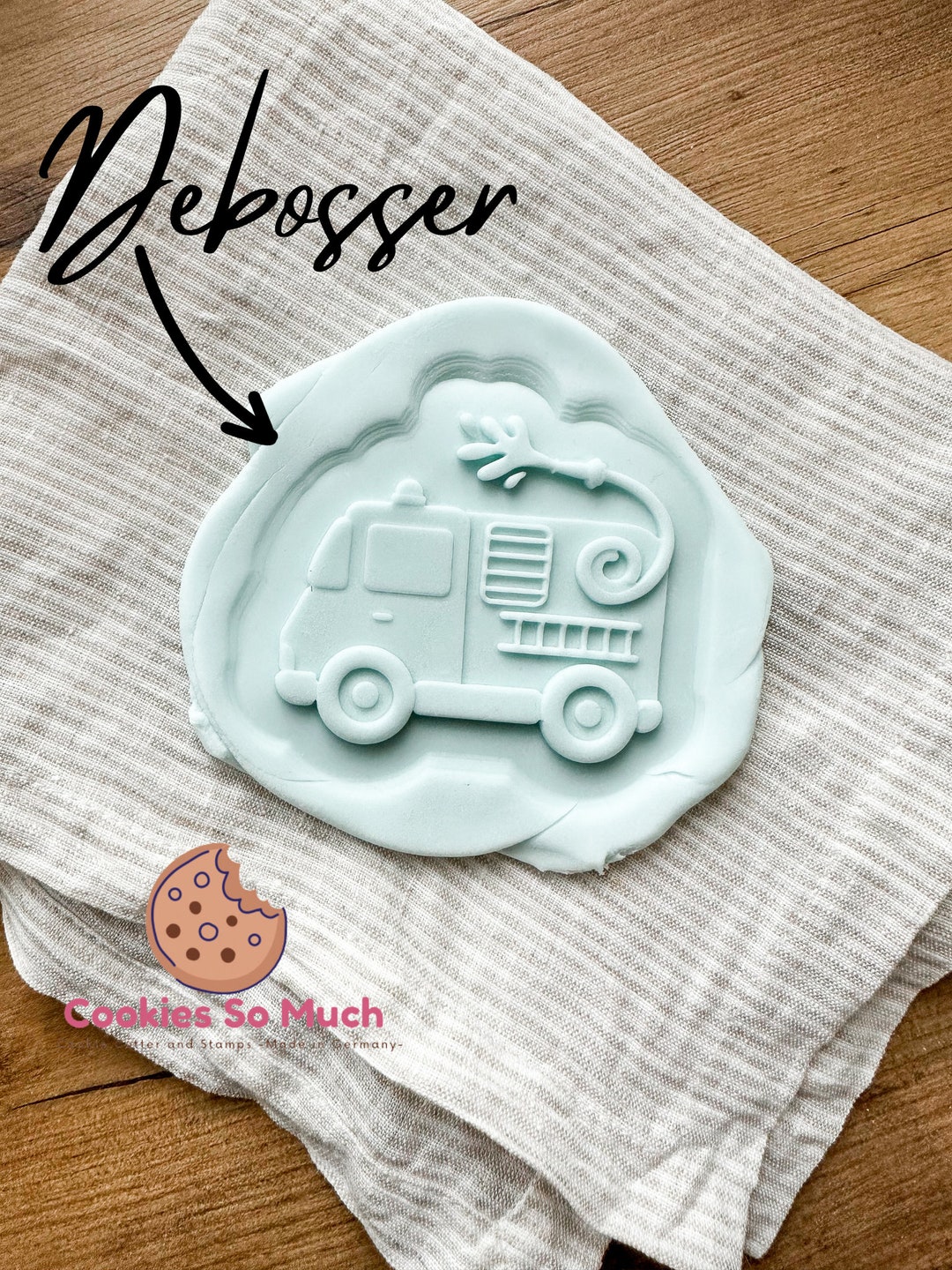 Fire Truck Cookie Stamp Cookie Cutter, Fire Department Theme - Etsy