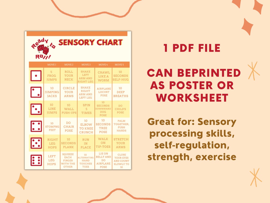 Sensory Chart | Sensory Diet | Exercise Printable | Kids Activity ...