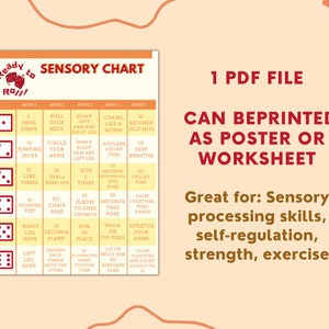 Sensory Chart | Sensory Diet | Exercise Printable | Kids Activity ...