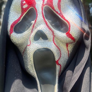 Bedazzled Scream Ghostface Mask With Knife - Etsy