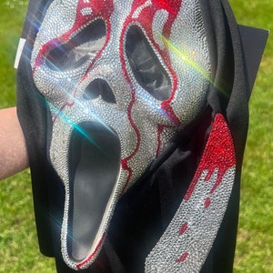 Bedazzled Scream Ghostface Mask With Knife - Etsy
