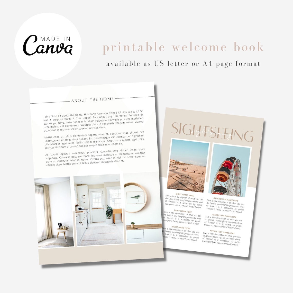 Airbnb Welcome Guide Template Editable Canva Design Vacation Rental ...