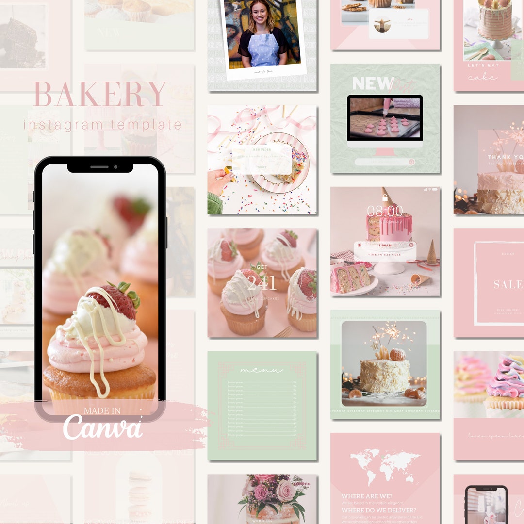 90 Bakery Instagram Feed - Instagram Template for Bakery - Canva Bakery ...
