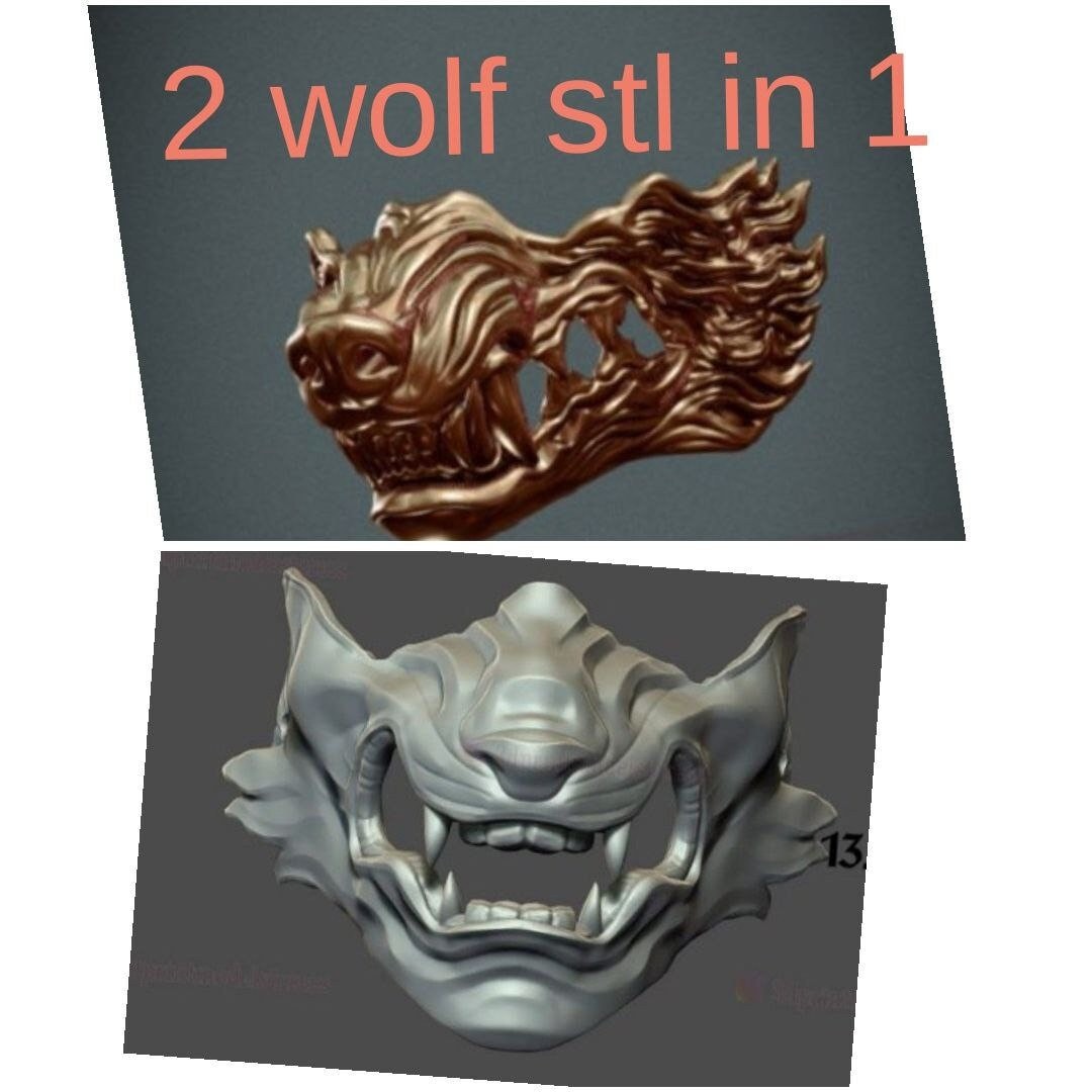 2 Wolf Mask Stl in 1 Digital Stl File - Etsy