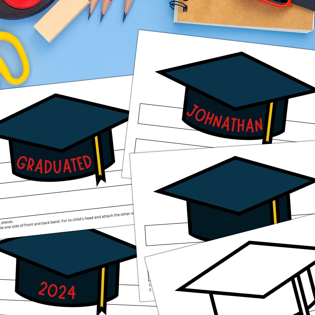 Graduation Cap Printable Paper Crown With Name Personalised Graduated ...