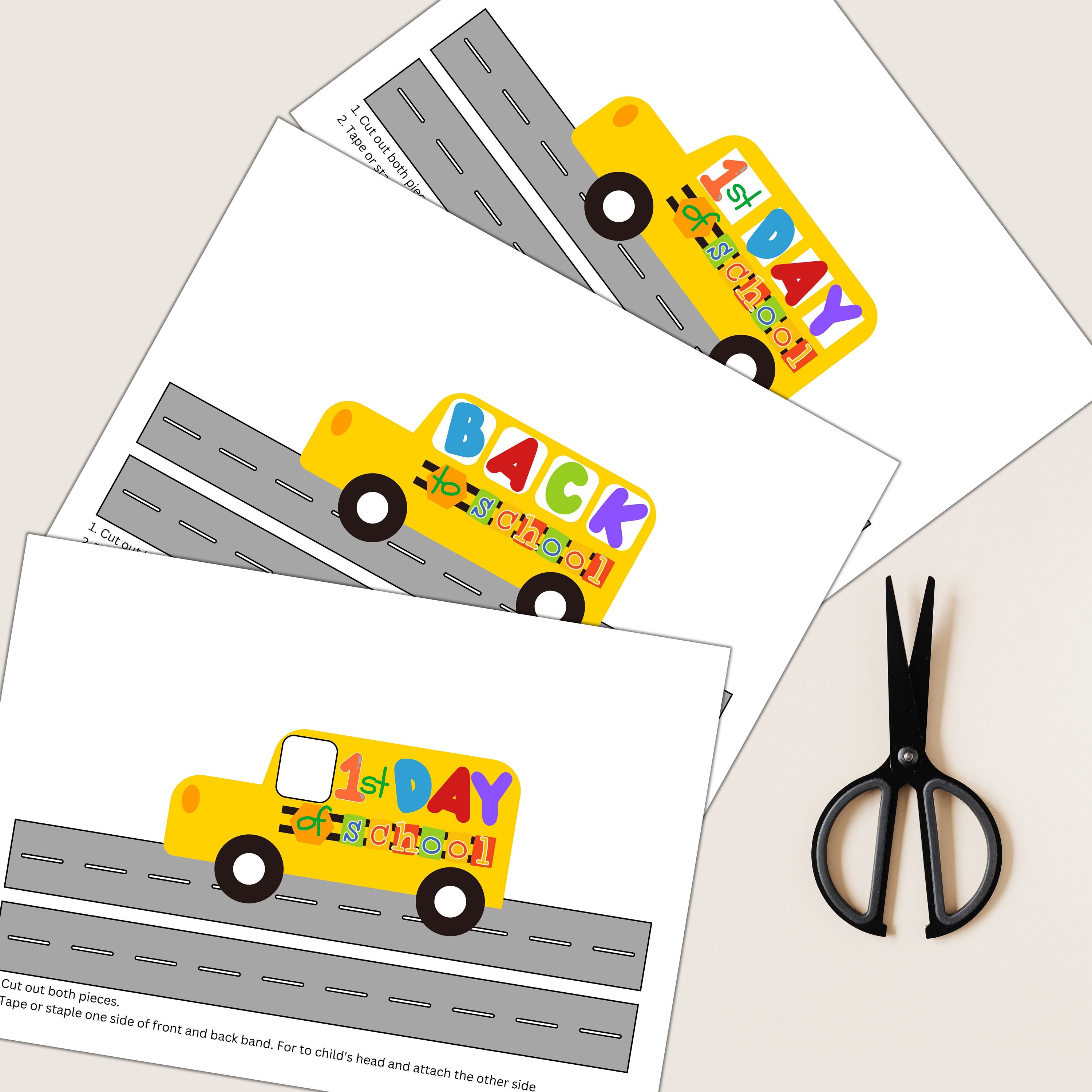 First Day of School Printable Hat With Kid Photo Paper Hat Personalised ...