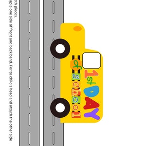 First Day of School Printable Hat With Kid Photo Paper Hat Personalised ...