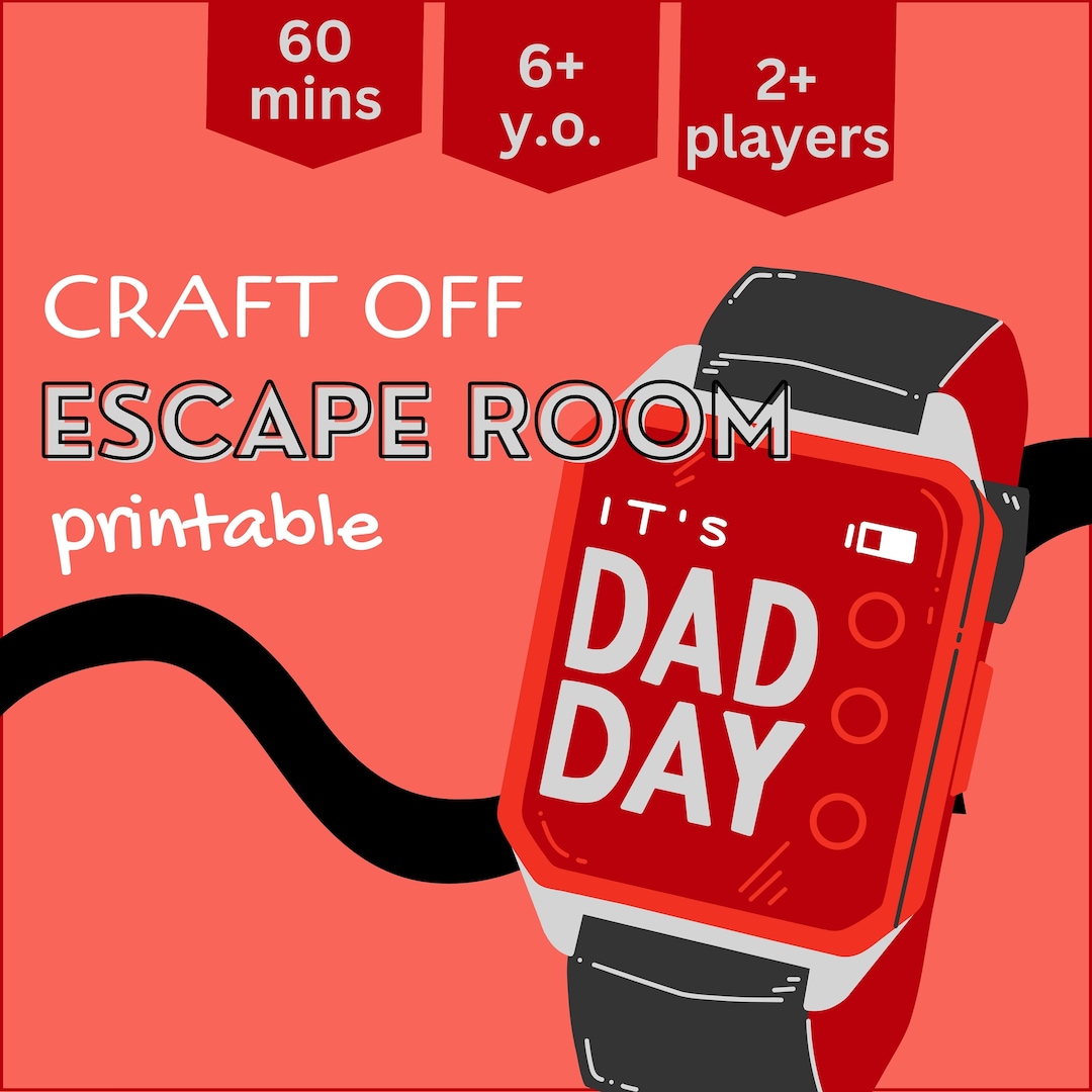 Father's Day Printable Game: Kids Craft Card, Fill-in-the-blanks Escape ...