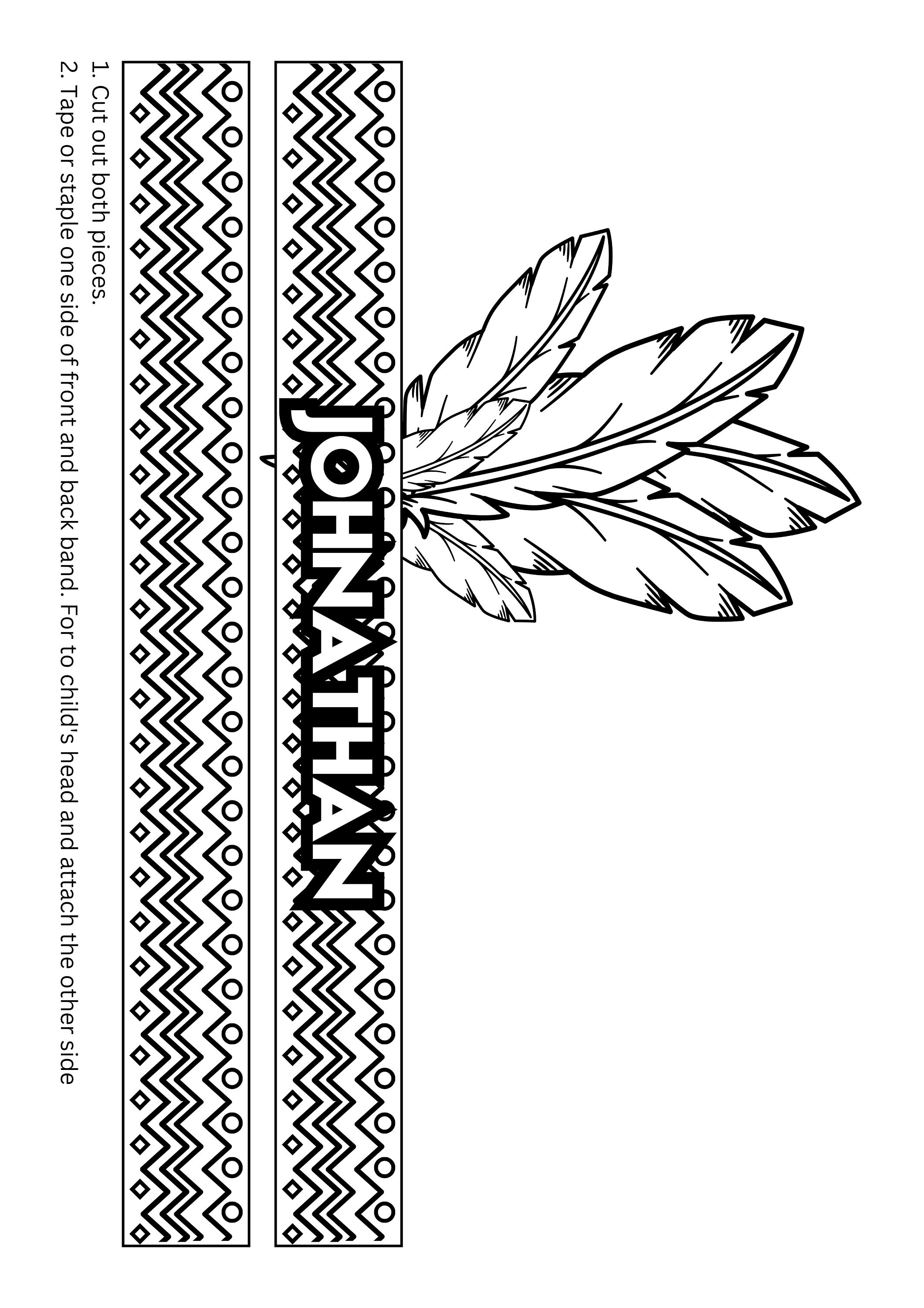 Native American War Bonnet Paper Hat: Personalized Coloring Craft (PDF ...