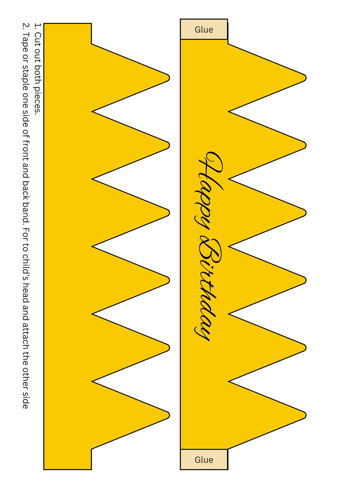 Printable Crown Coloring King Queen Hat Custom Paper Craft Royal ...