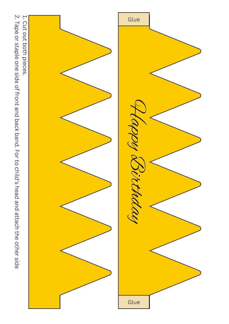 Printable Crown Coloring King Queen Hat Custom Paper Craft Royal ...