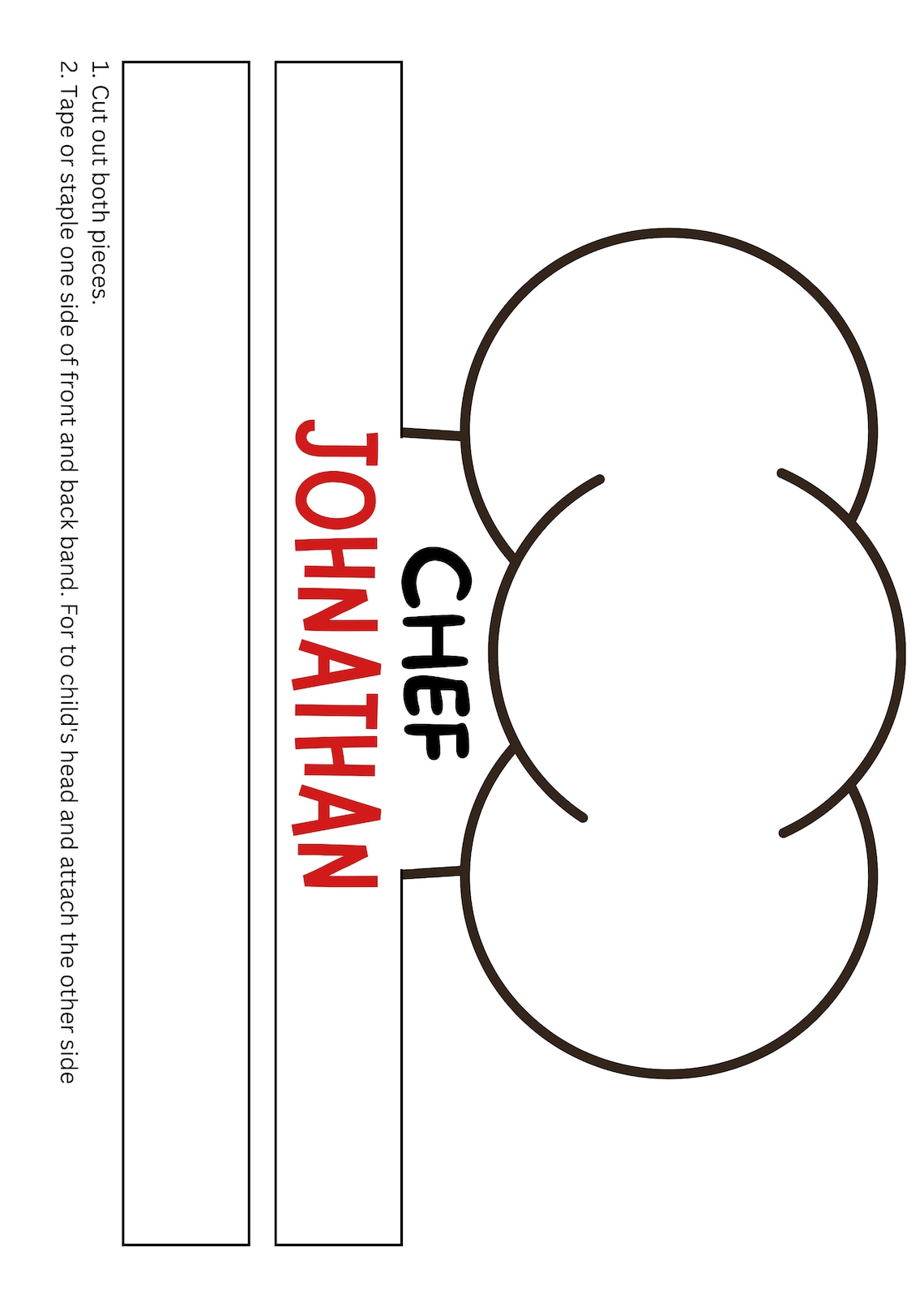 Personalized Kids Chef Hat: Printable Cook Party Favor (PDF) - Etsy