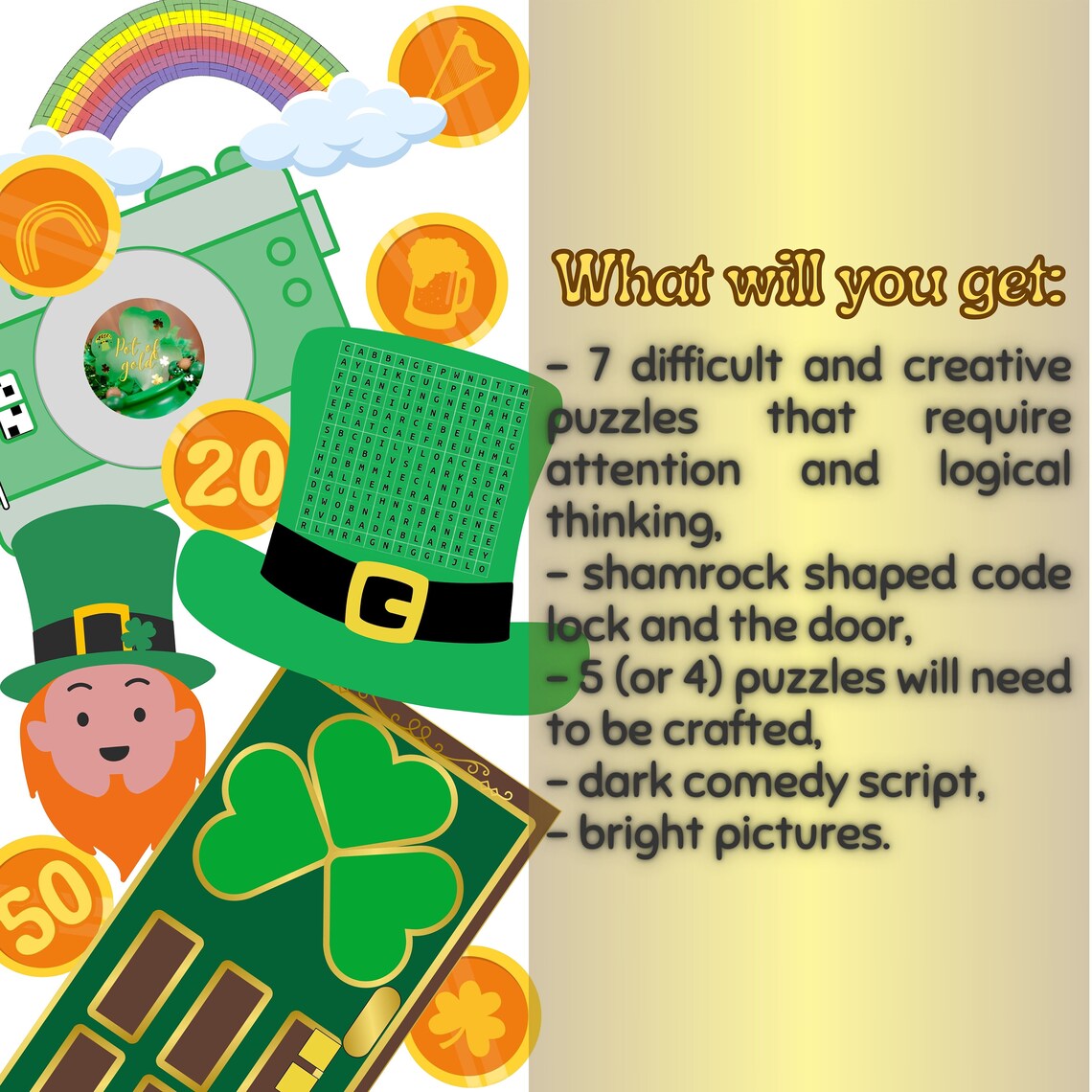 St Patrick Escape Room Difficult Escape With a Code Lock at Home Game ...