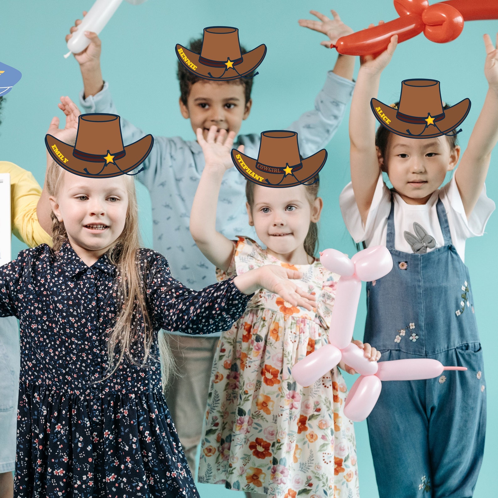 Cowboy Hat for Kids Personalised Printable Cowgirl Paper Crown Western ...