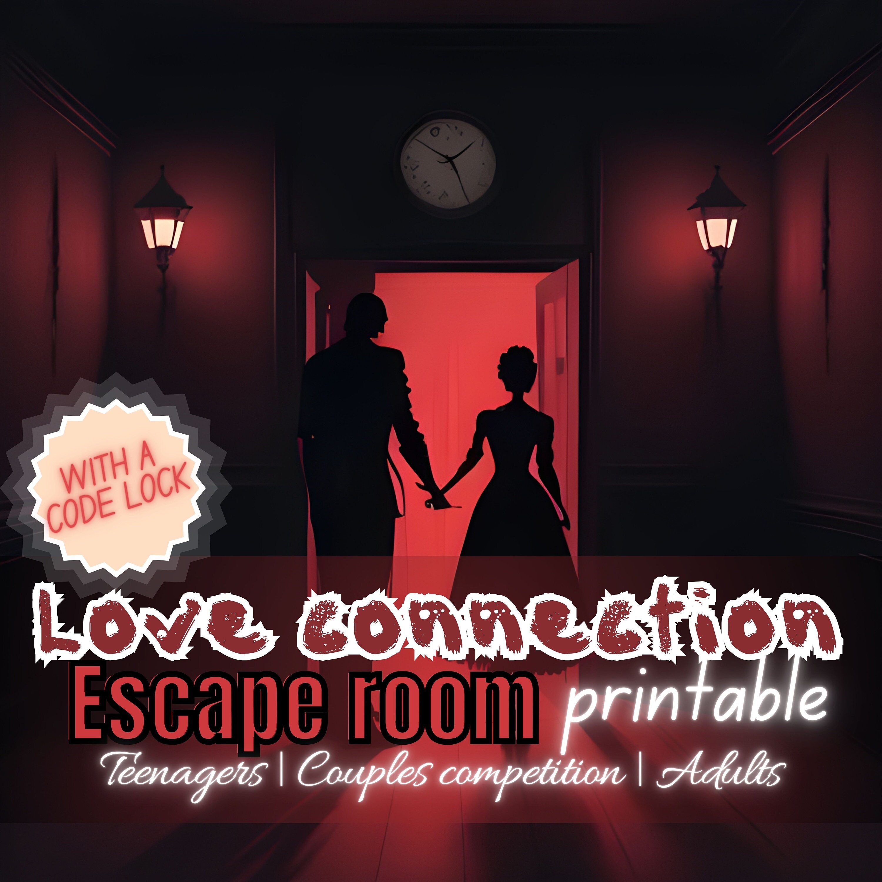 Valentine's Day Escape Room Printable Horror Quest Digital Escape for ...