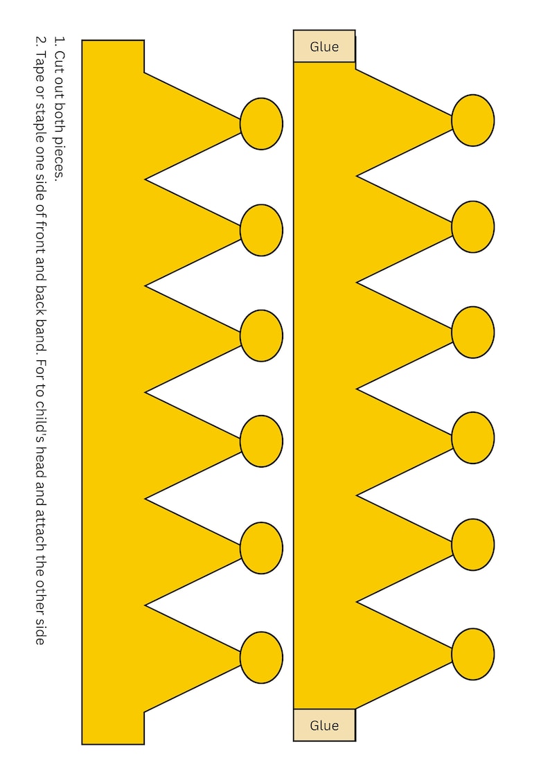 Printable Crown Coloring King Queen Hat Custom Paper Craft Royal ...