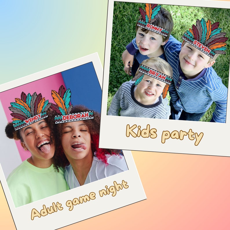 Native American Hat for Kids Personalised Printable Paper Crown With ...
