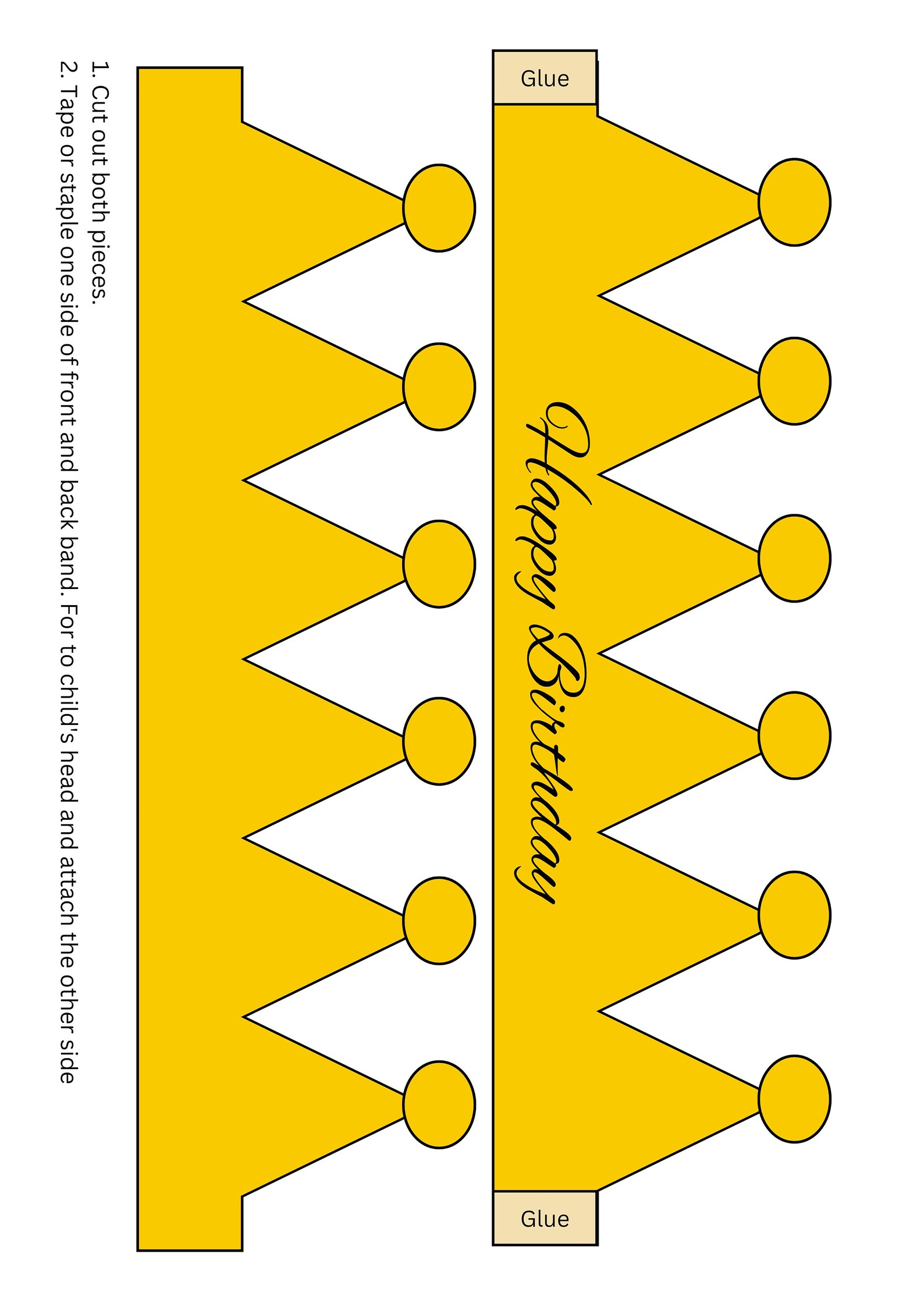 Printable Crown Coloring King Queen Hat Custom Paper Craft Royal ...