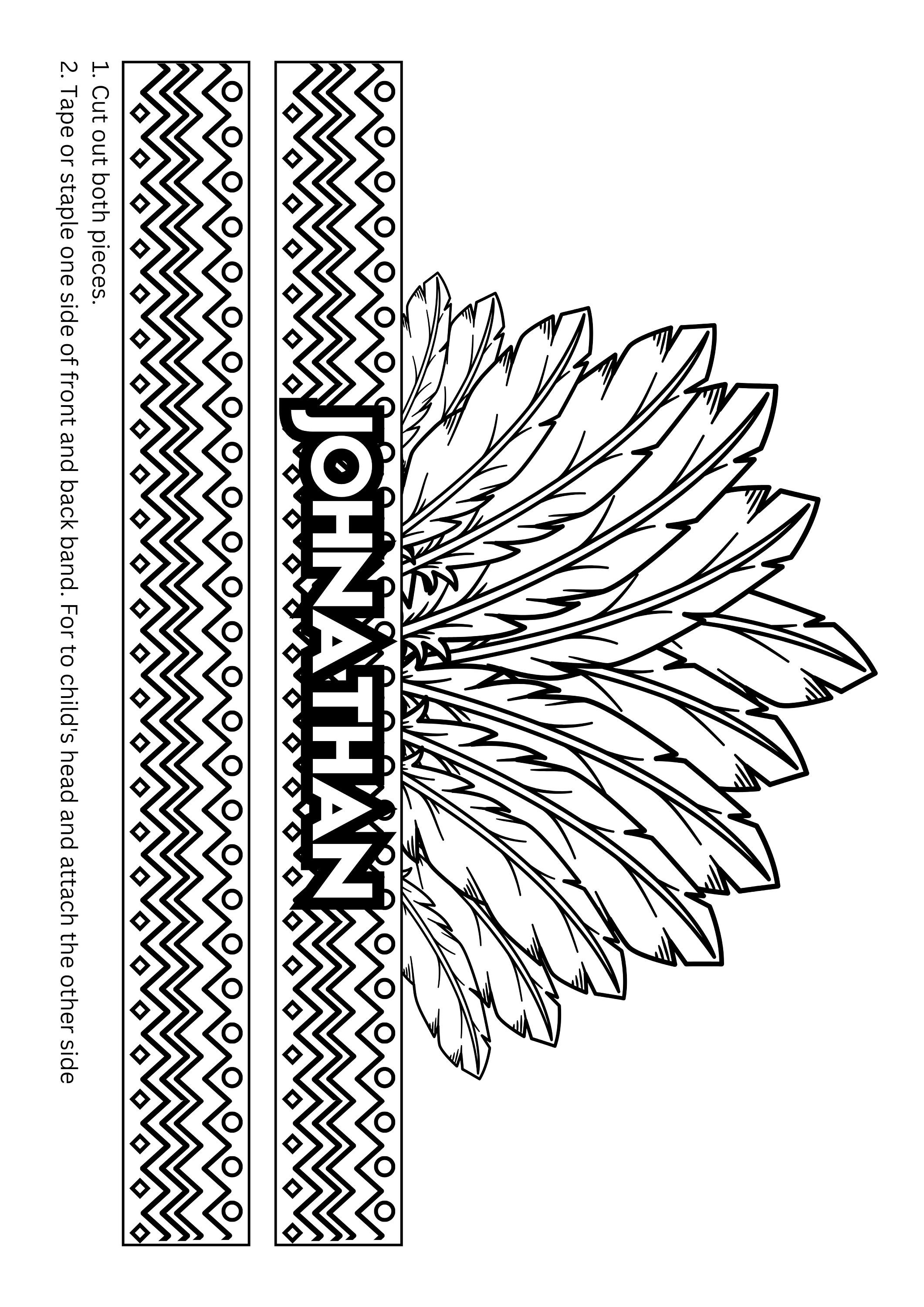 Personalized Native American Hat: Printable Paper Crown Apache Party ...