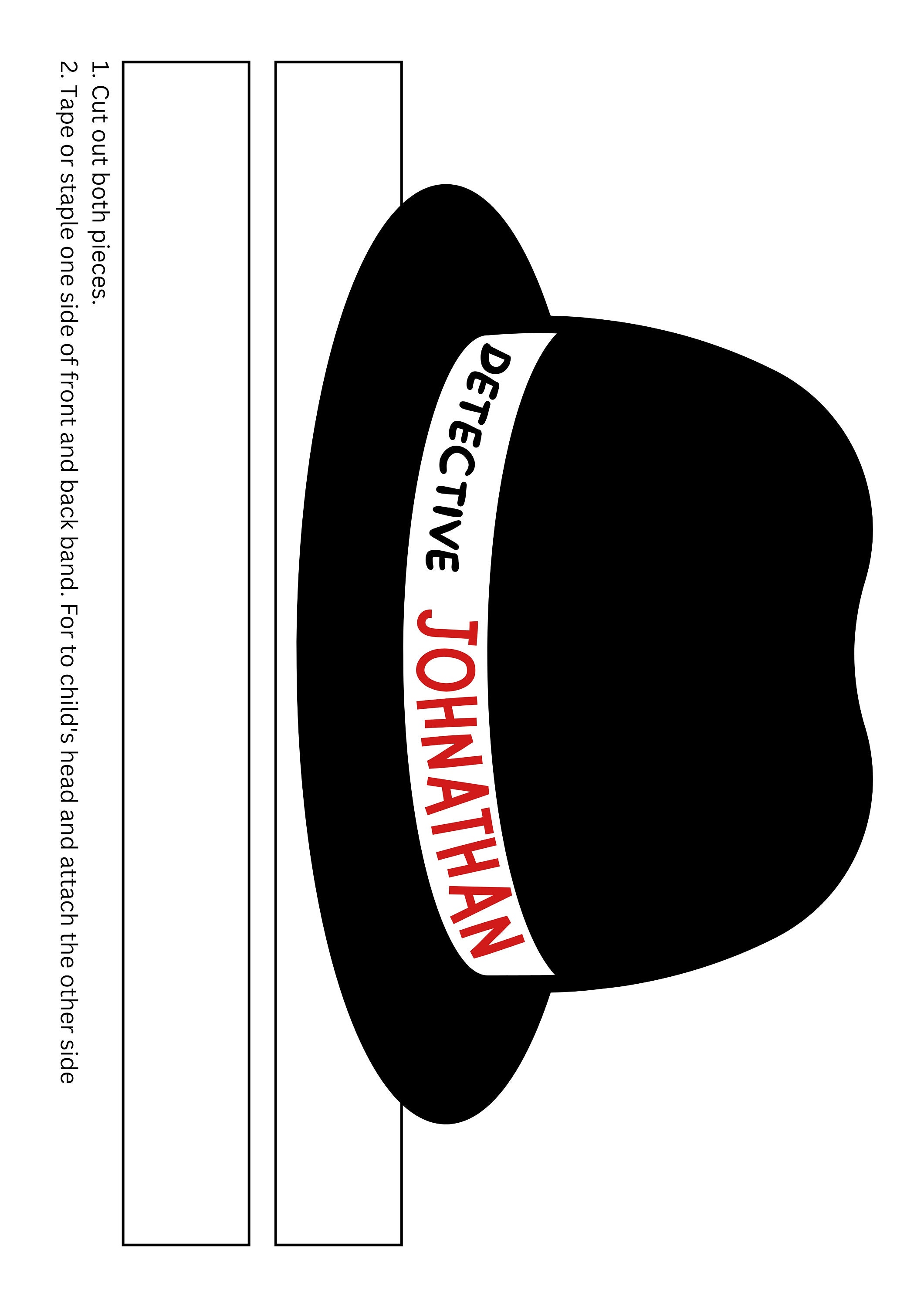 Detective Hat for Kids Personalised Printable Craft Spy Party Birthday ...