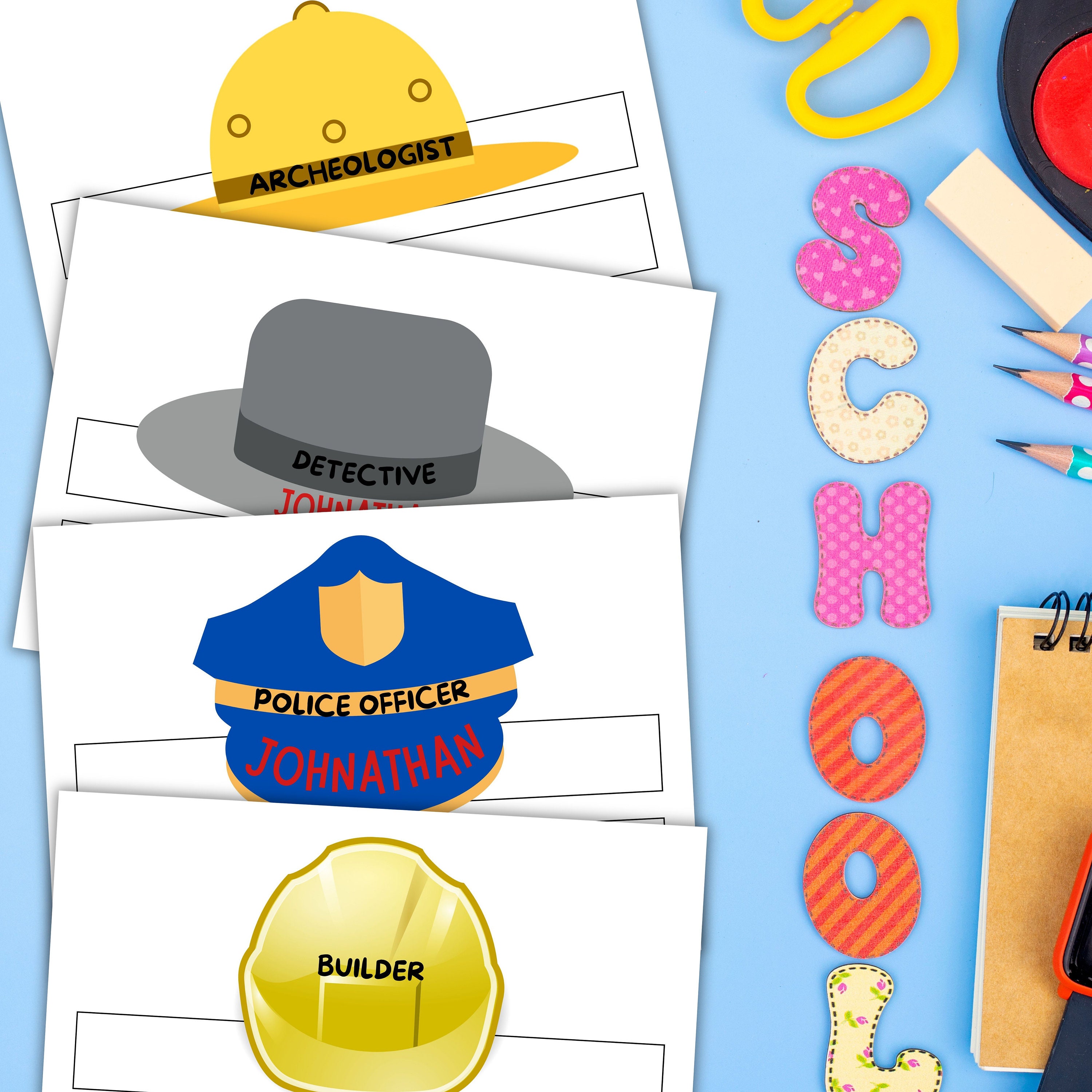 Personalized Job Hats for Kids: Printable Paper Crowns (PDF) - Etsy
