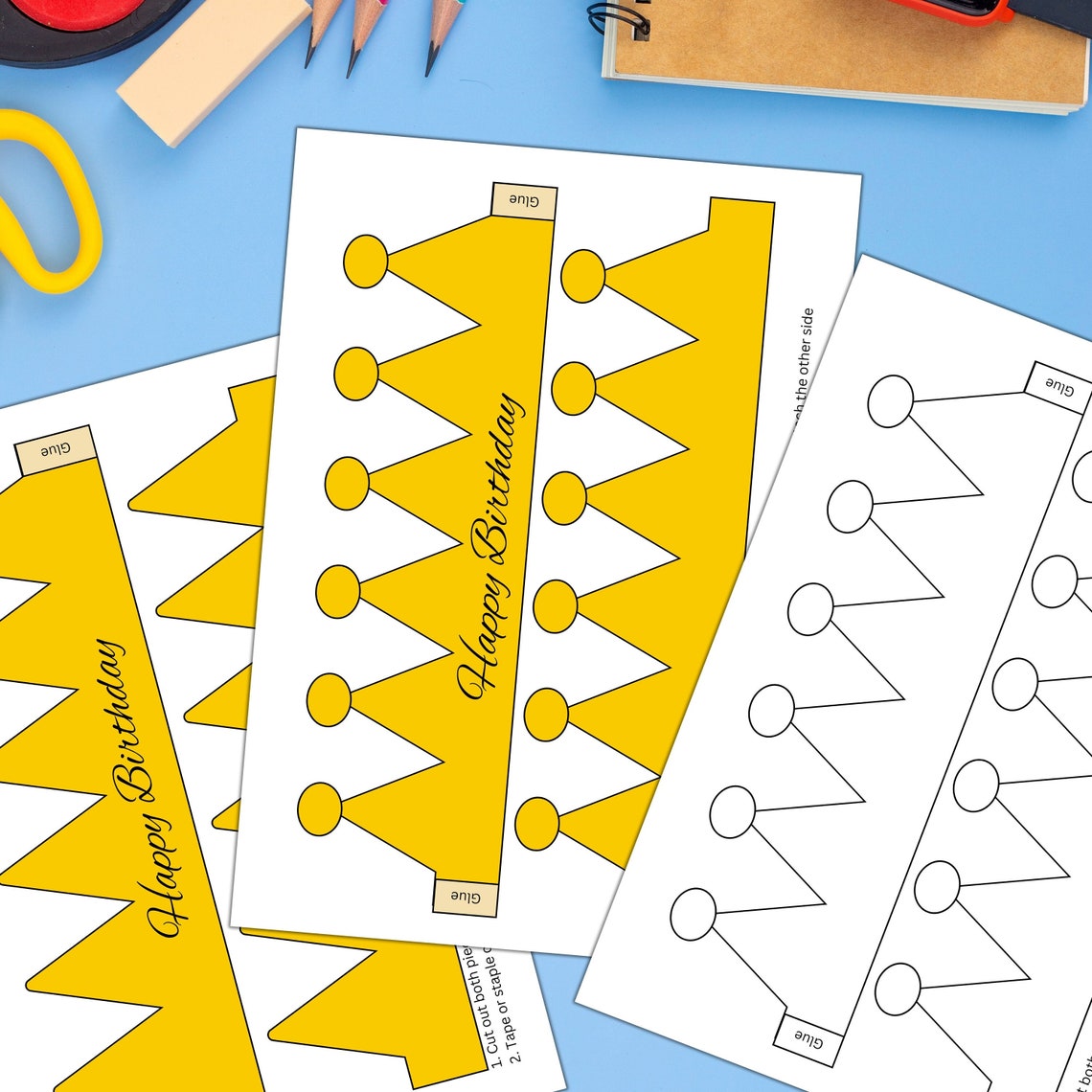 Printable Crown Coloring King Queen Hat Custom Paper Craft Royal ...