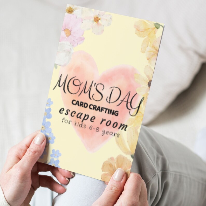Printable Game Mother's Day Card Crafting Escape Room for Kids 6, 7, 8 ...