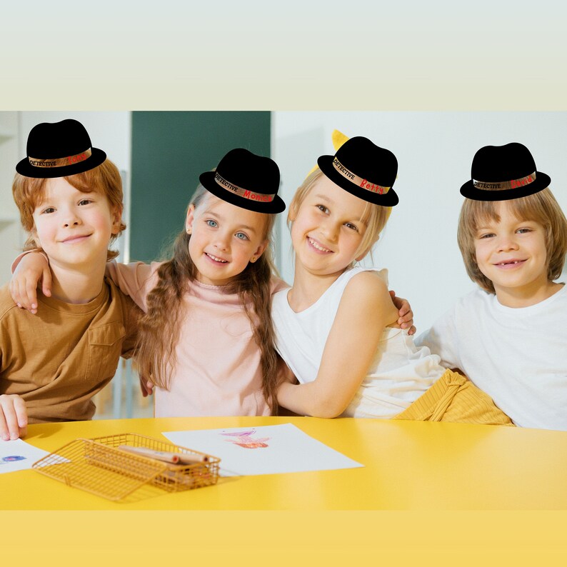 Detective Hat for Kids Personalised Printable Craft Spy Party Birthday ...