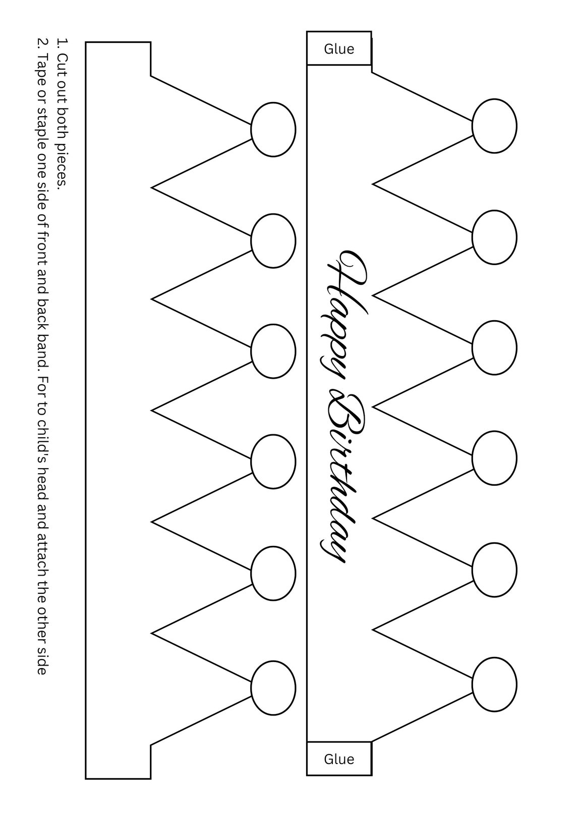 Printable Crown Coloring King Queen Hat Custom Paper Craft Royal ...